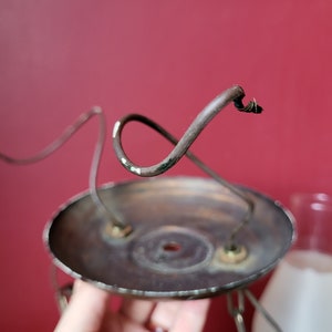 Old West Style Electric Copper Lamp With Frosted Hurricane Glass, Hard ...