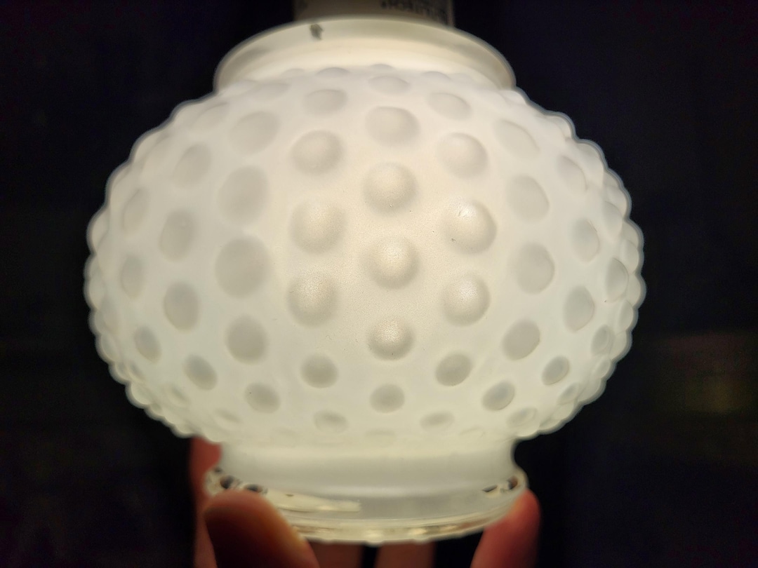 Vintage Glass Light Bulb Cover Pressed Glass Ceiling or Sconce Light ...