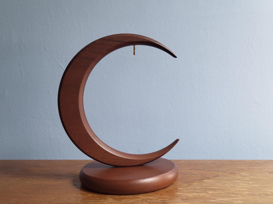 Moon Shaped Display Hanger Solid Wood Small Hook for Displaying Hanging ...