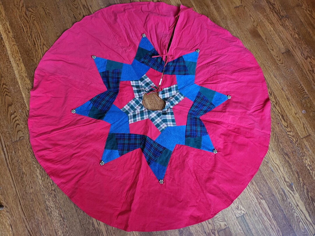 Patchwork Star Tree Skirt Country Christmas for a Full Sized Tree 35 ...