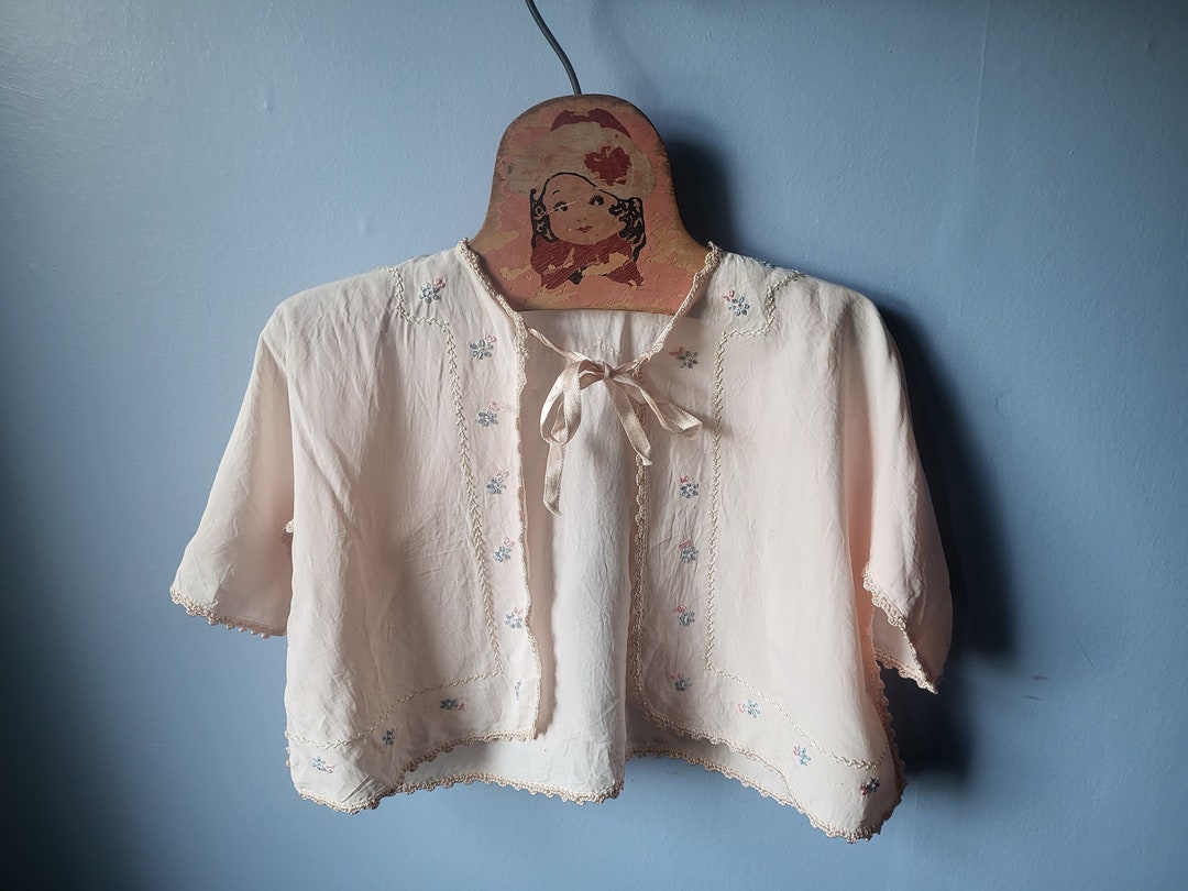 Vintage Silk Baby Clothes Handmade, Hand Crochet Edging, Hand ...