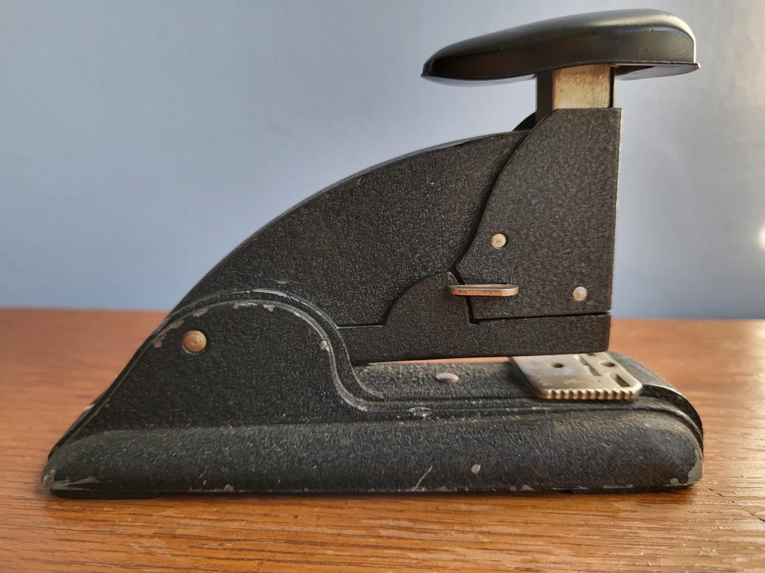 Speed Products Stapler, Art Deco Office Desktop, Textured Black Coating ...