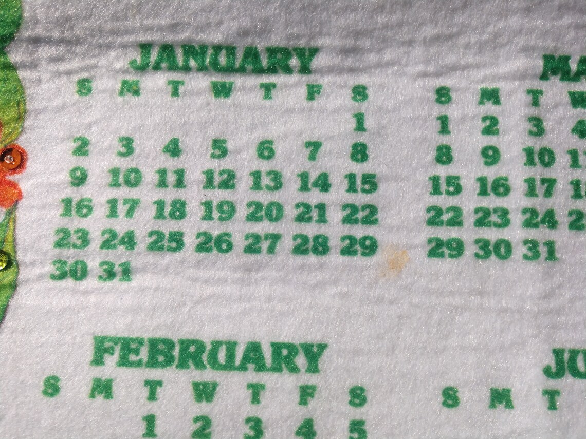 Choice 1980's Sequined Wall Calendars Hand Stitched - Etsy