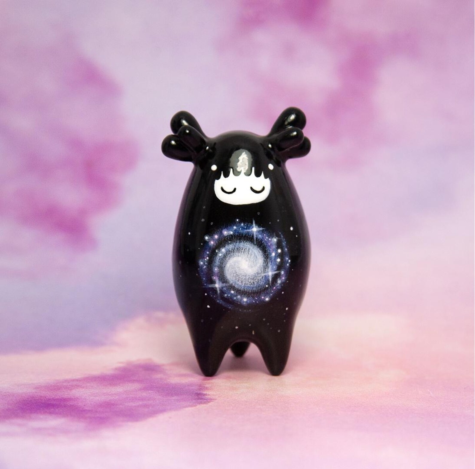 Spiral Galaxy Night Spirit Figurine Sculpture Handmade OOAK Polymer ...