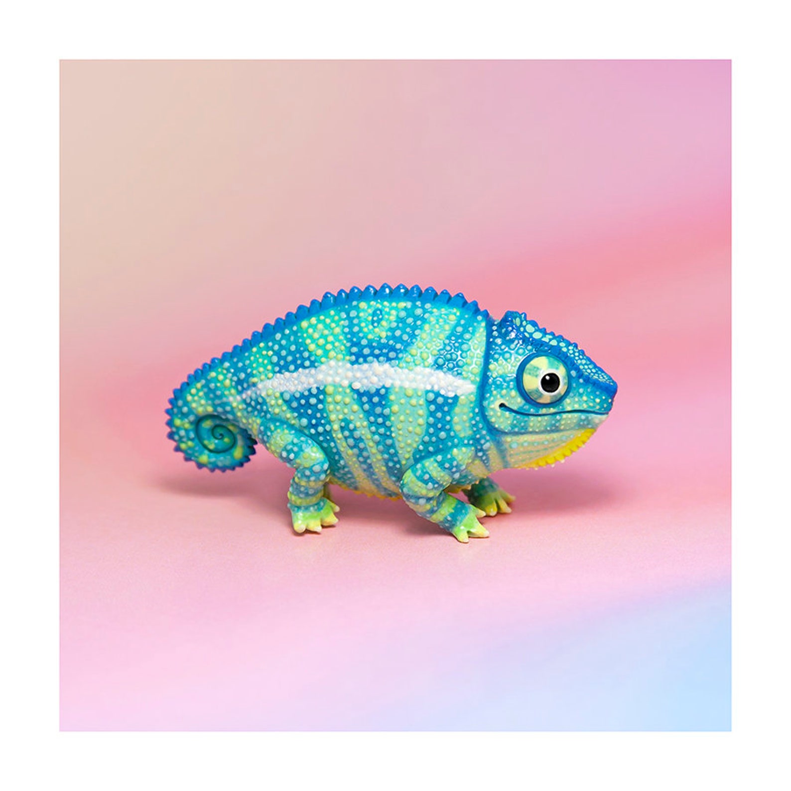 Animal Fine Art Print "chameleon" Square Size 16"x16" Inch 40x40 Cm ...