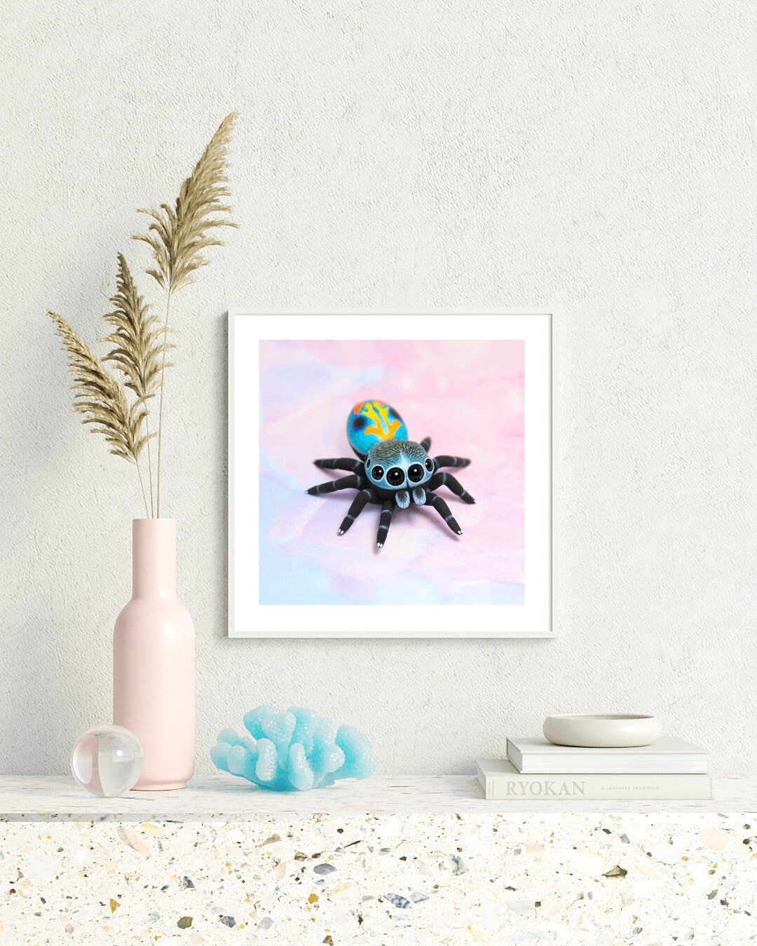 Jumping Spider Art Print, Spider Animal Fine Print, Cute Spider Poster ...