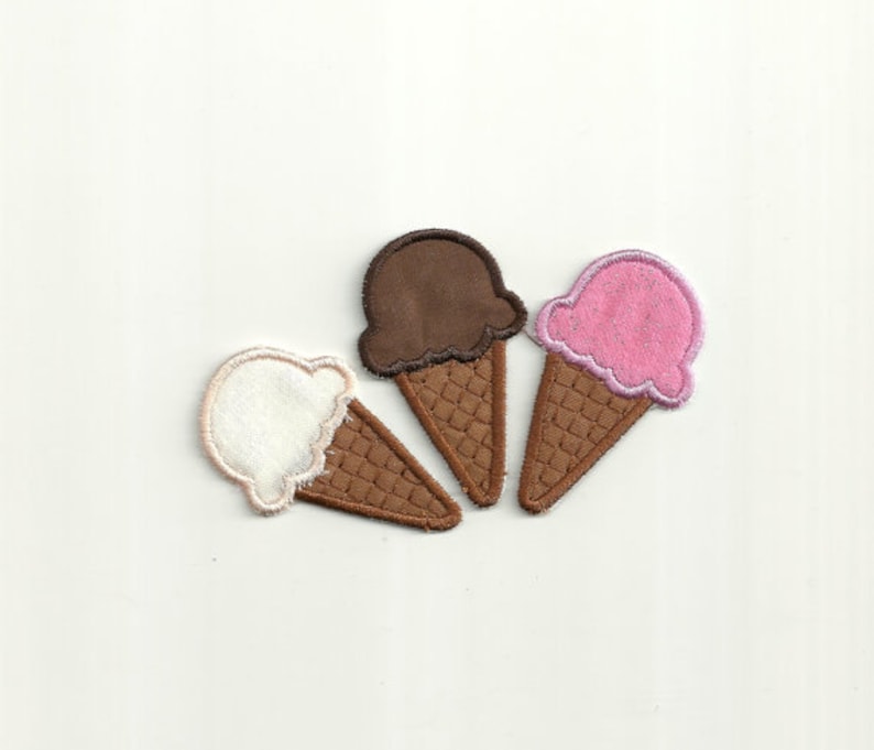 Set of 3 Ice Cream Cone Patches Custom Made AP17 - Etsy