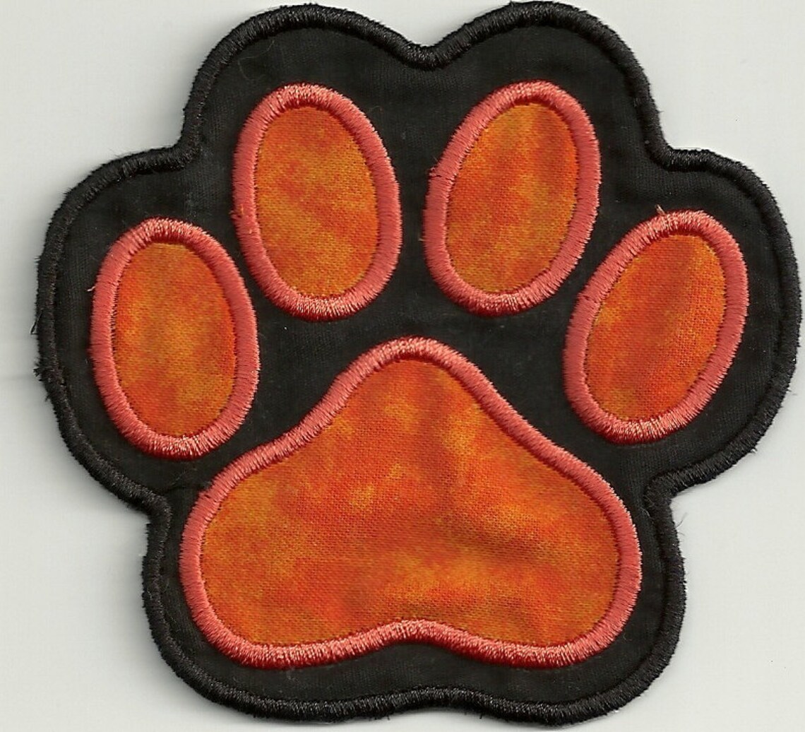 Paw Print Patch Any Color Combo Custom Made AP40 - Etsy