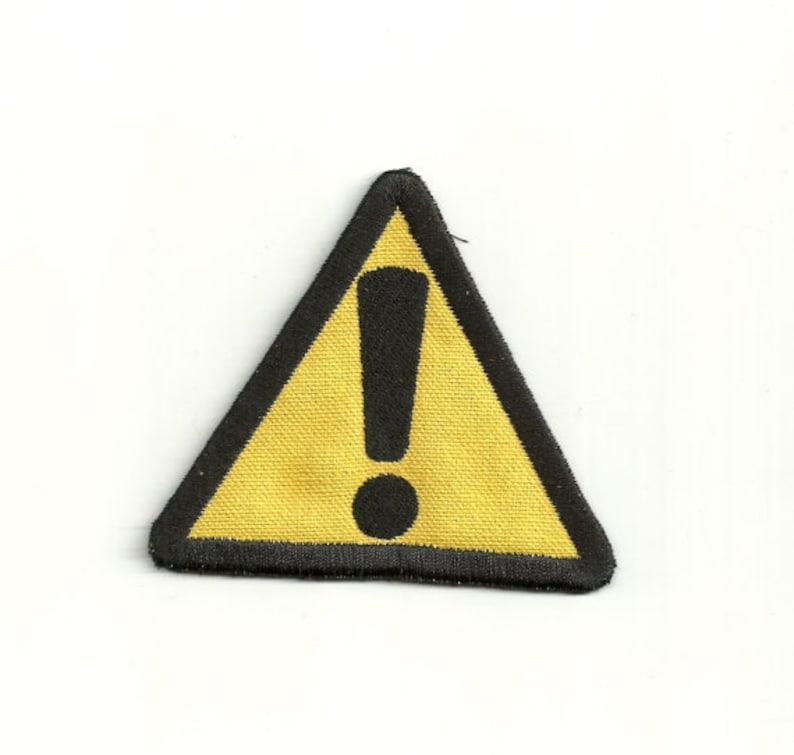 Small Warning Sign Patch Custom Made - Etsy Canada