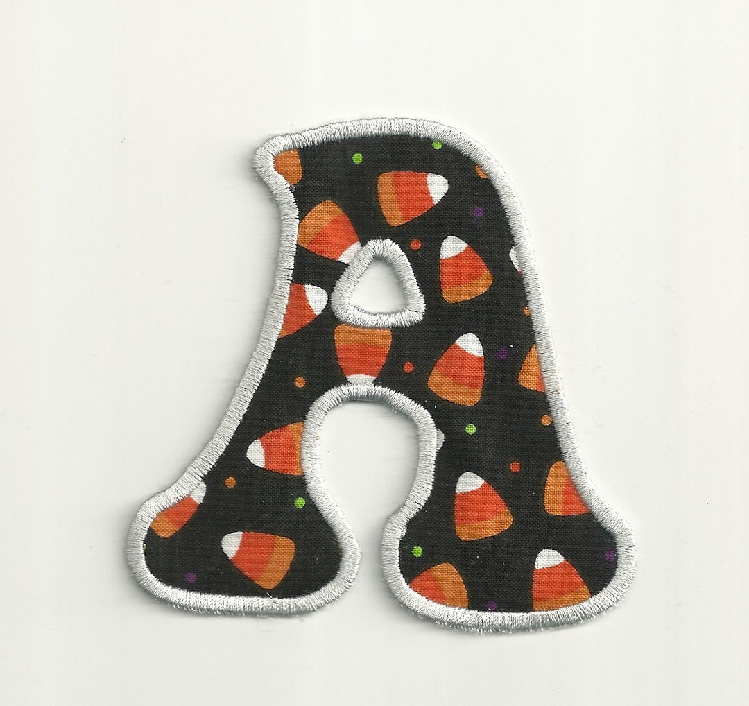Tiny Halloween Candy Corn Patch! 2" Any Letter! Custom Made! - Etsy