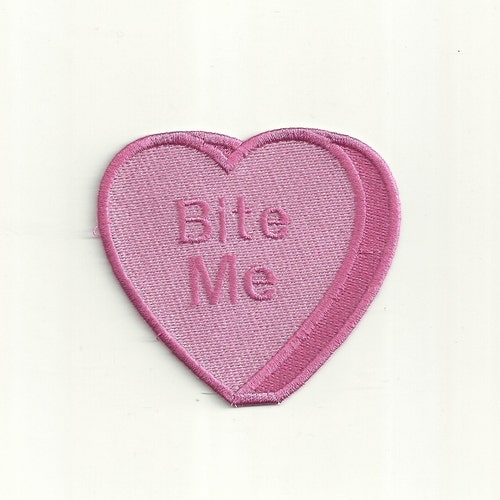 Bite Me Anti-conversation Heart Patch. Any Color Custom - Etsy