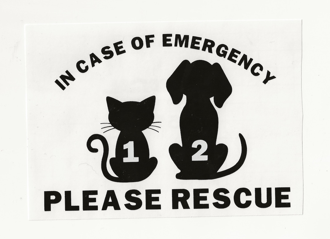Emergency Pet Rescue Notification, Vinyl Decal! Multiple Sizes Custom ...