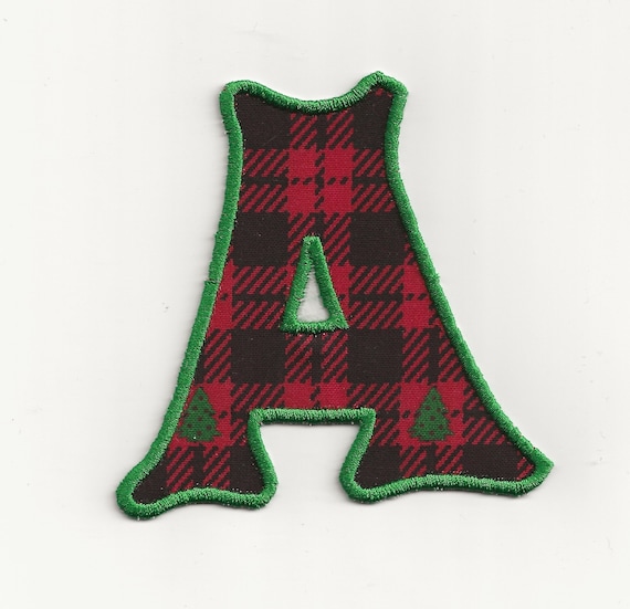 Christmas Plaid Flannel Letter 4 Any Letter Custom | Etsy