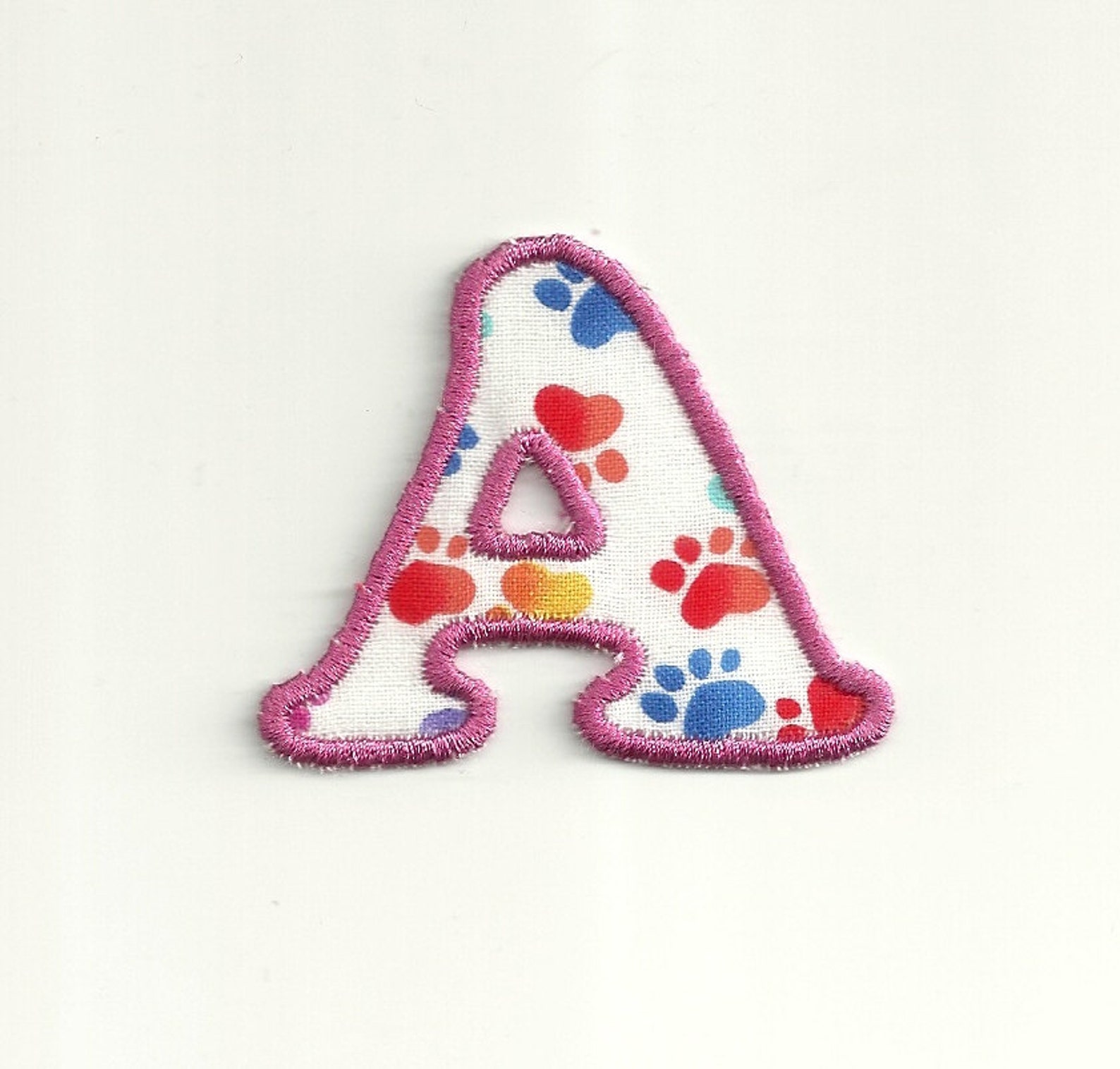 Paw Print Letter 4 Patch Any Letter Custom Made - Etsy