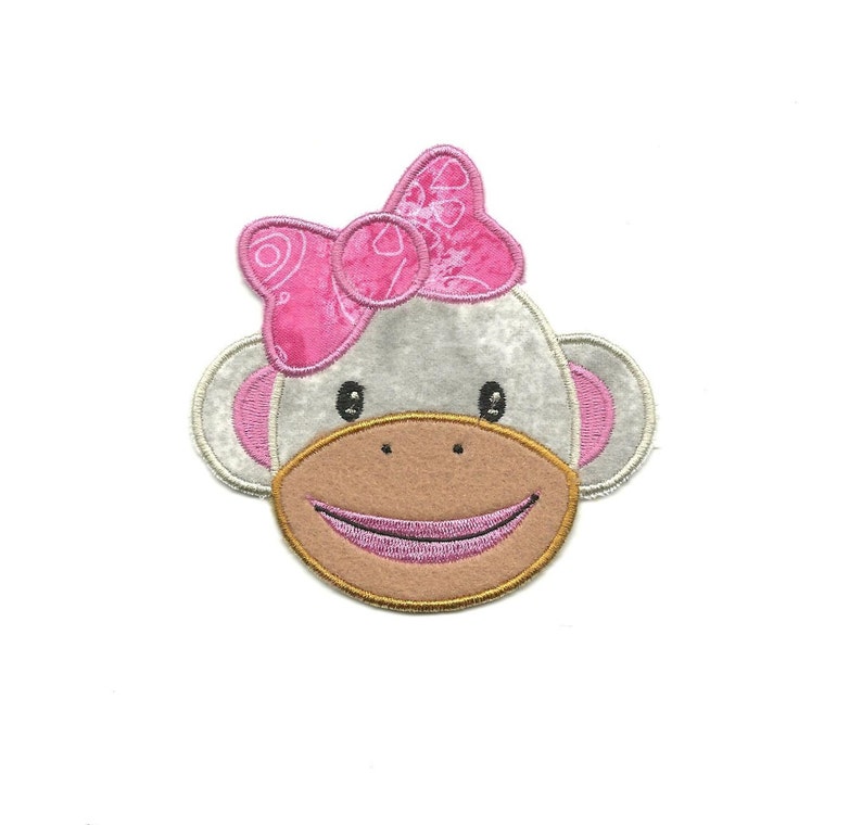 Girly Sock Monkey Patch Custom Made! - Etsy