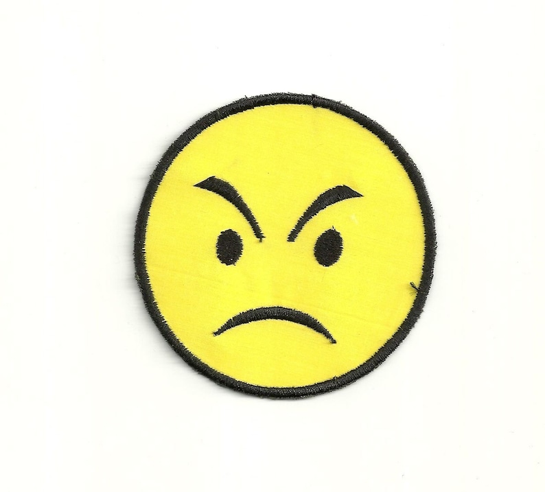 Angry Smiley Face Patch! Custom Made! - Etsy