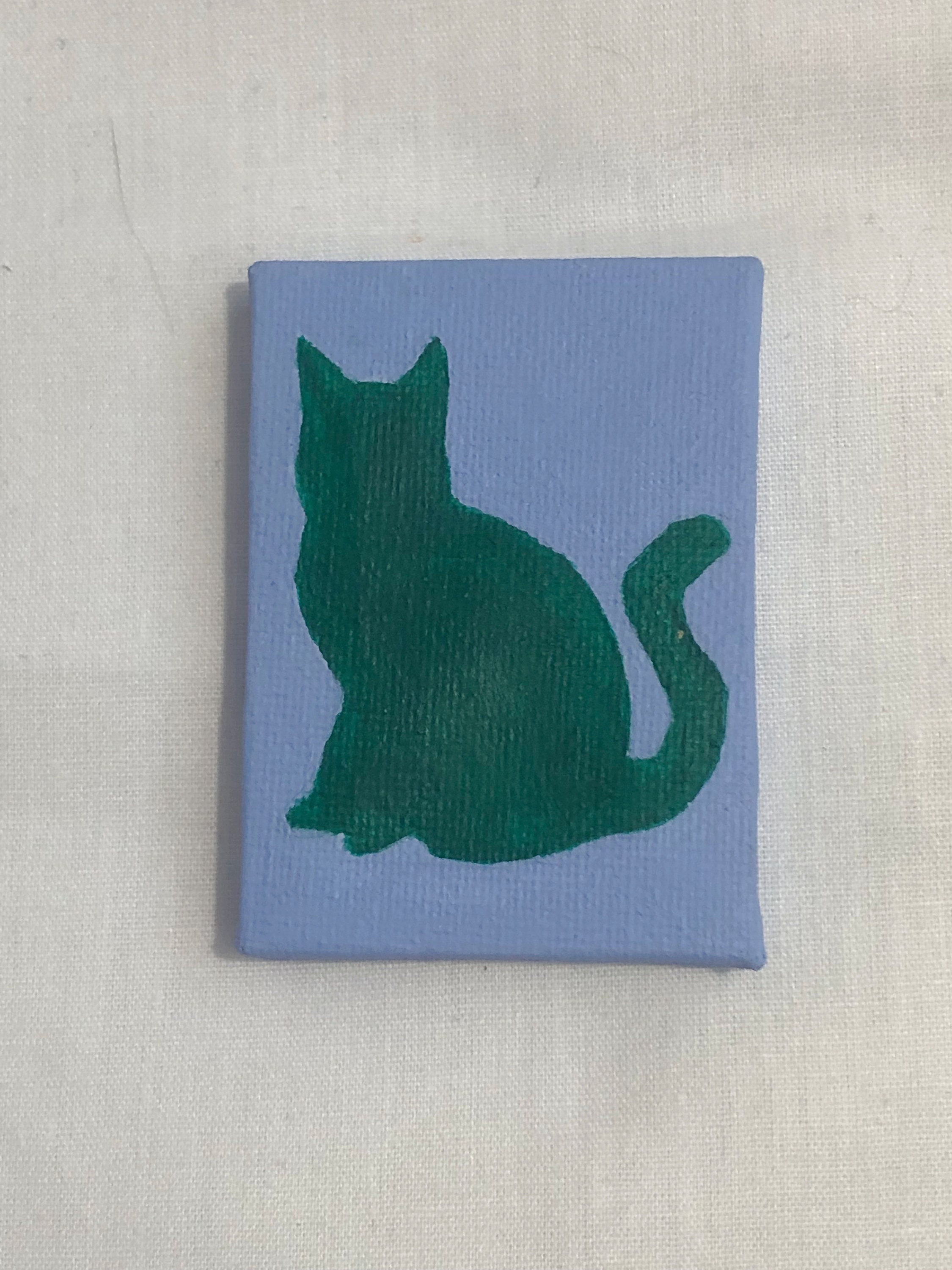 Original Small Space Painting, Small Cat Painting - Etsy