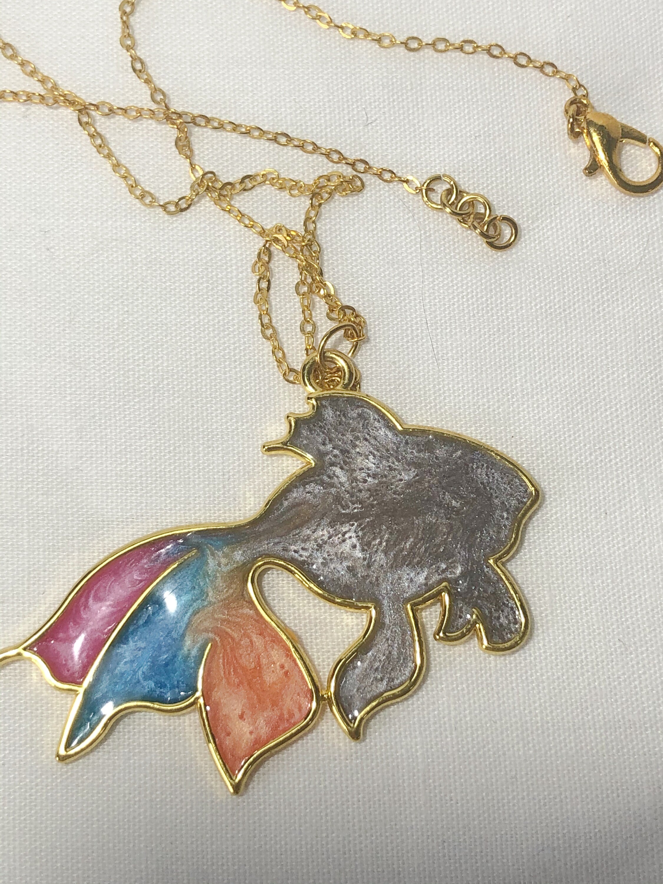 Fish pendant rainbow pendant | Etsy