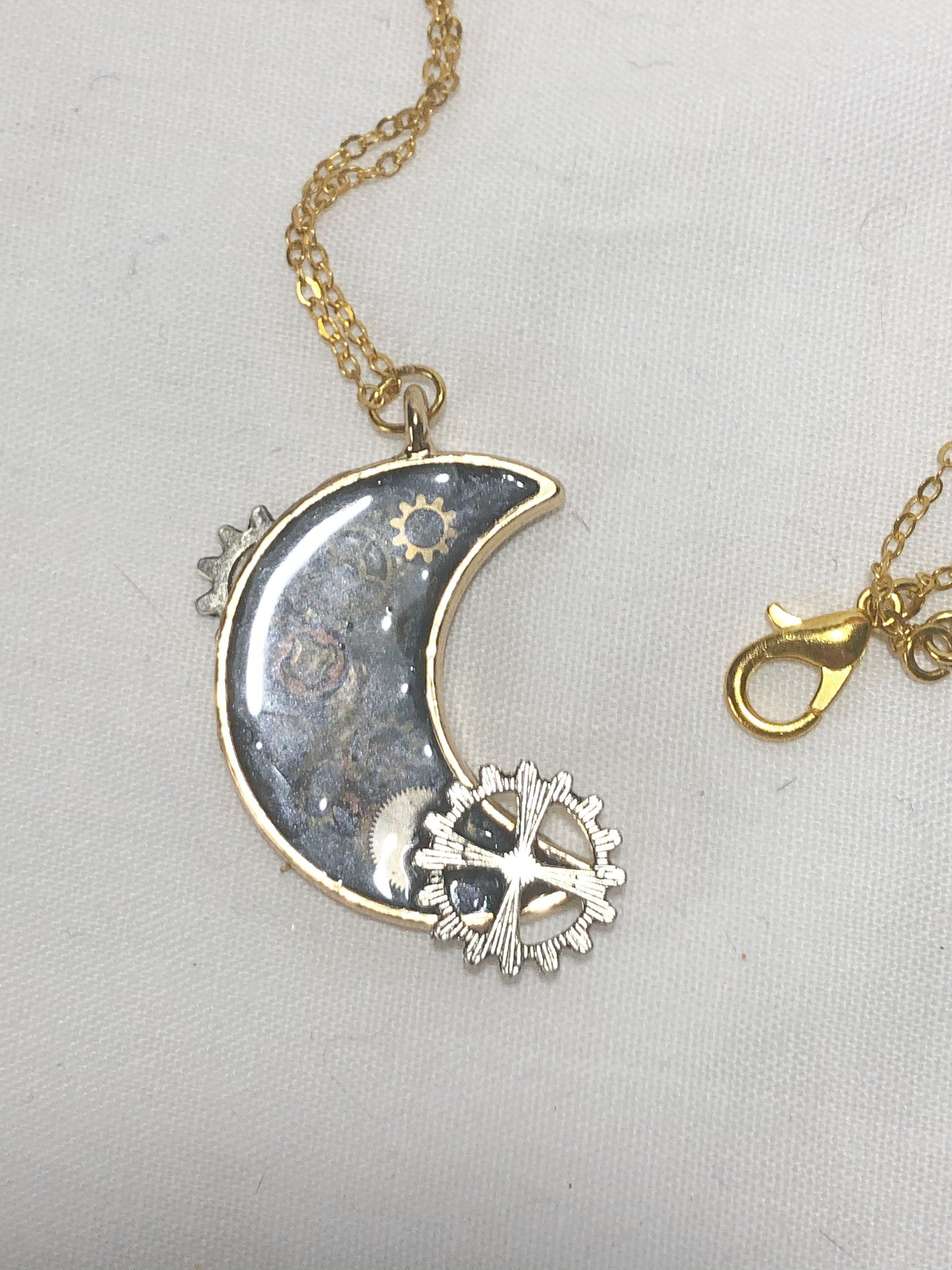 Pendant Unique Jewellery Resin Moon Pendant | Etsy