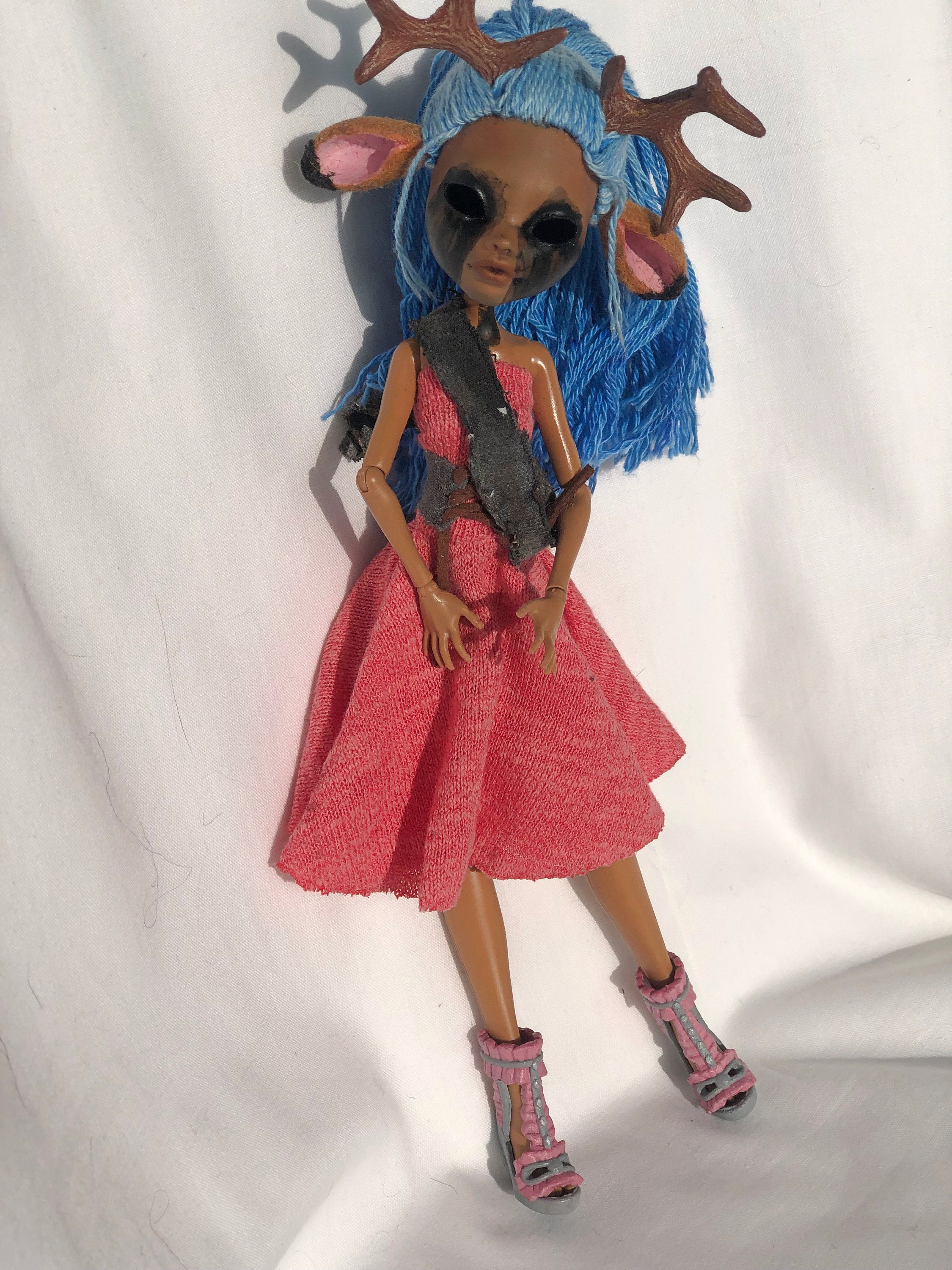 Deer Figurine Altered Doll Doll Repaint - Etsy