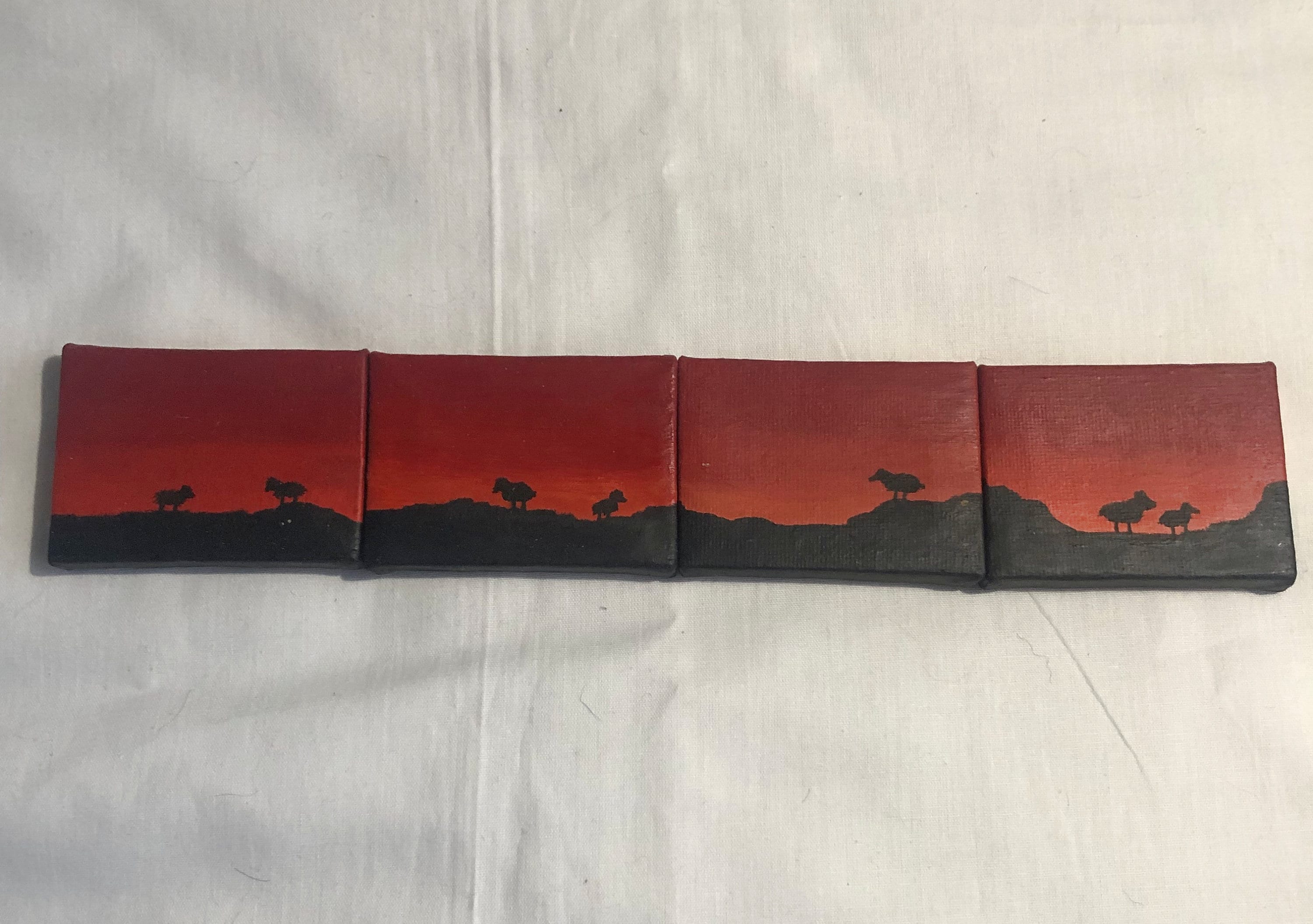 Mini Acrylic Painting, Mini Sunset Painting - Etsy