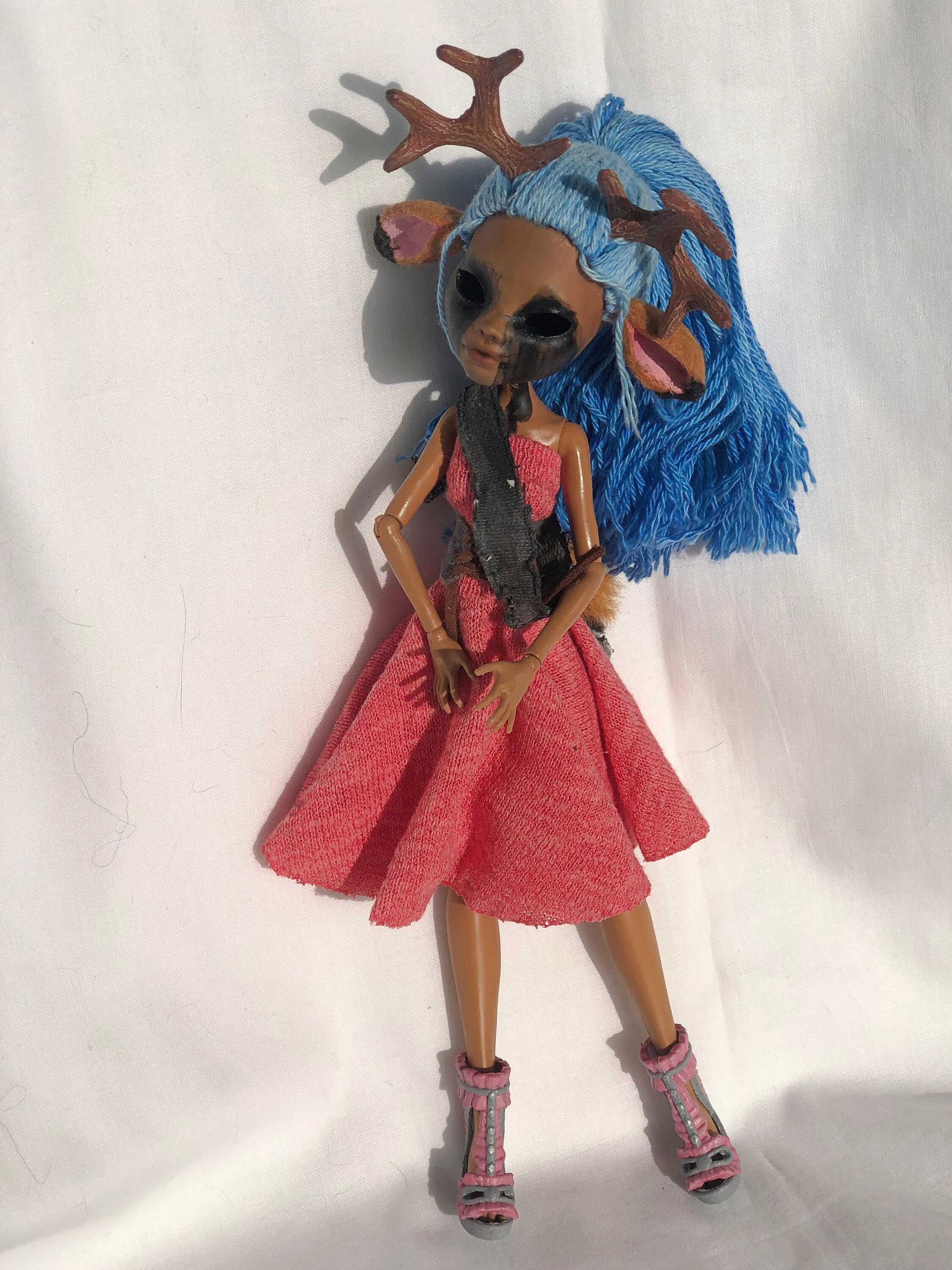 Deer Figurine Altered Doll Doll Repaint - Etsy