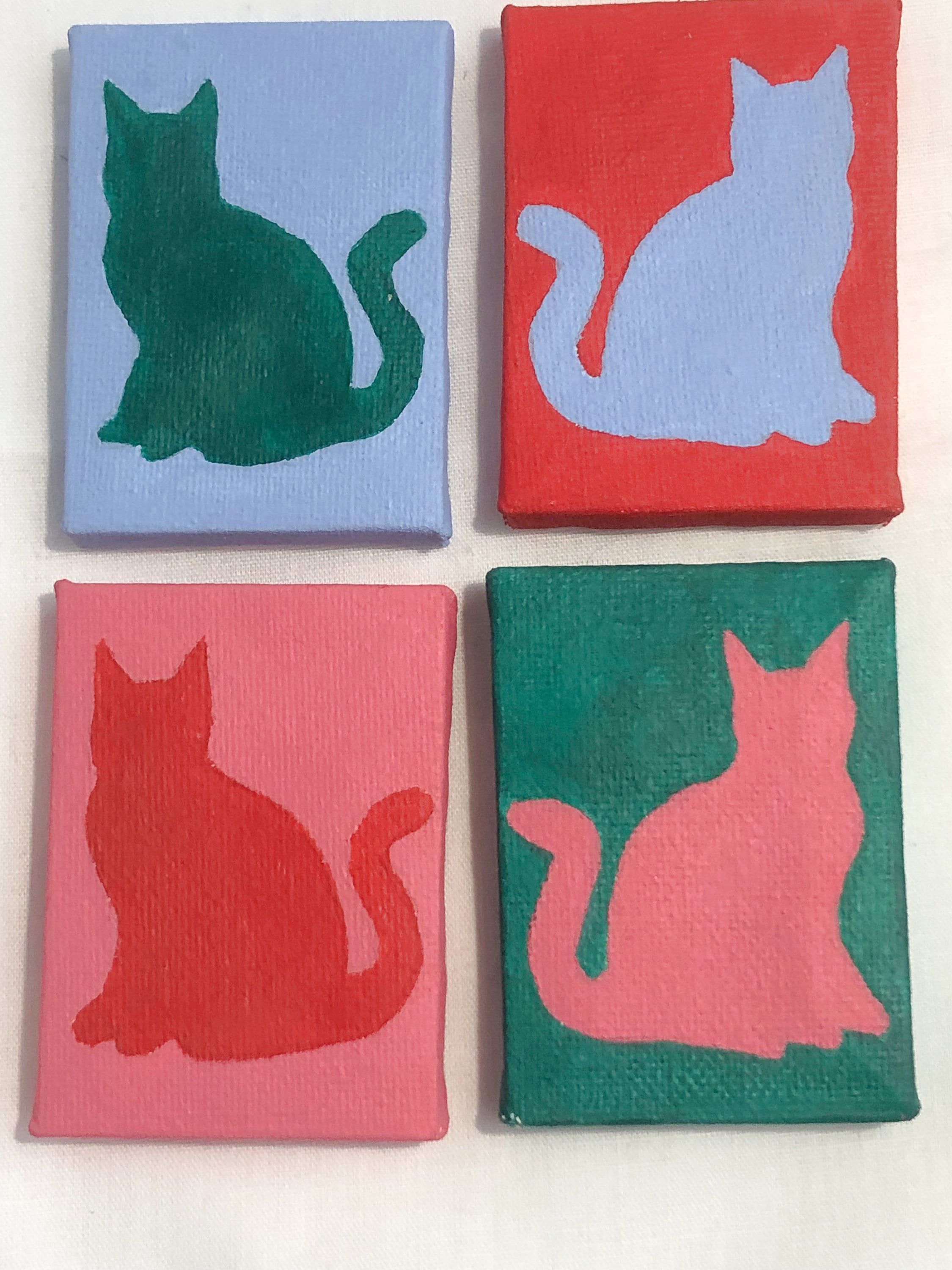 Original Small Space Painting, Small Cat Painting - Etsy