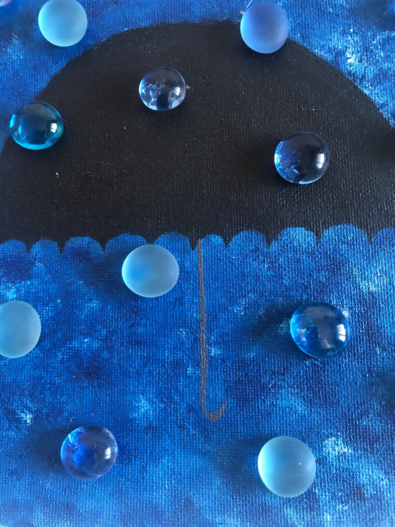 Mixed Media Wall Art, Raindrops Painting, Pebbles Painting - Etsy
