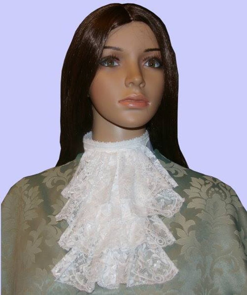 Ladies lace jabot / cravat costume Victorian Edwardian | Etsy