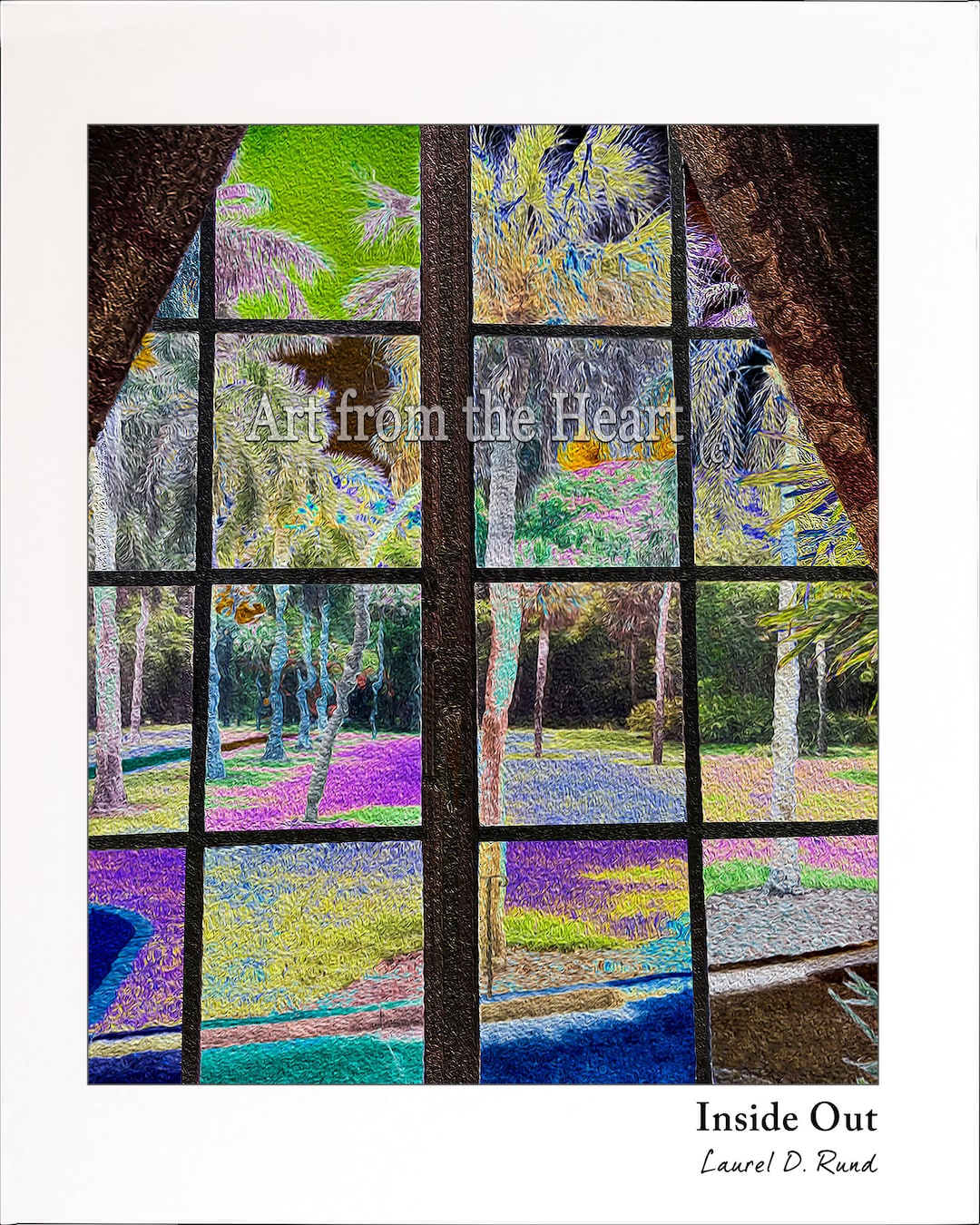 INSIDE OUT WINDOW Art, Palm Tree Art, Abstract Art Print, Living in ...