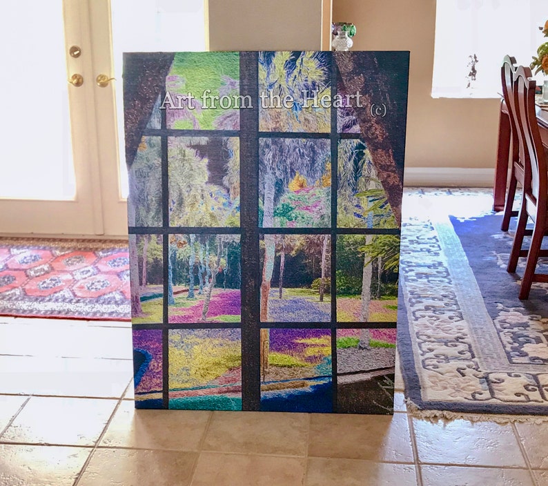 INSIDE OUT WINDOW Art, Palm Tree Art, Abstract Art Print, Living in ...