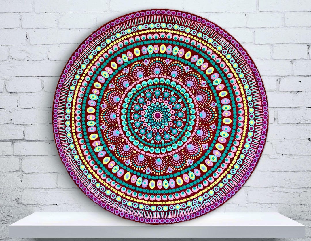 18 Inch Mandala, Wall Art, Dot Mandalas, Wedding Gifts, Spiritual Art ...