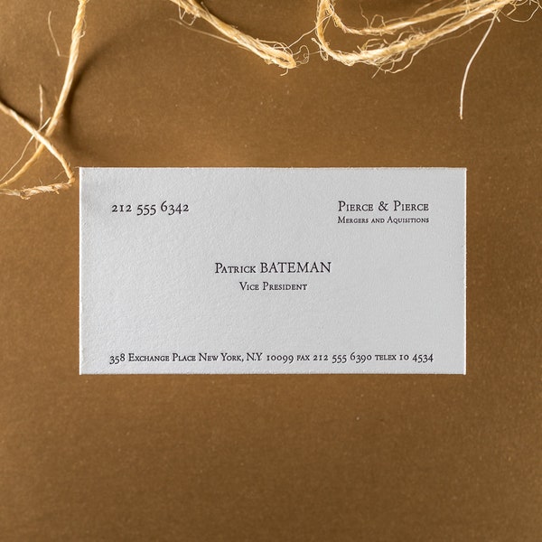 Patrick Bateman Business Card - Etsy