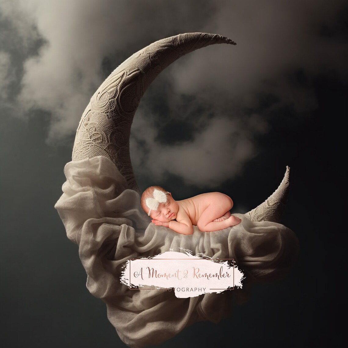 Newborn Moon Digital Backdrop Gray - Etsy