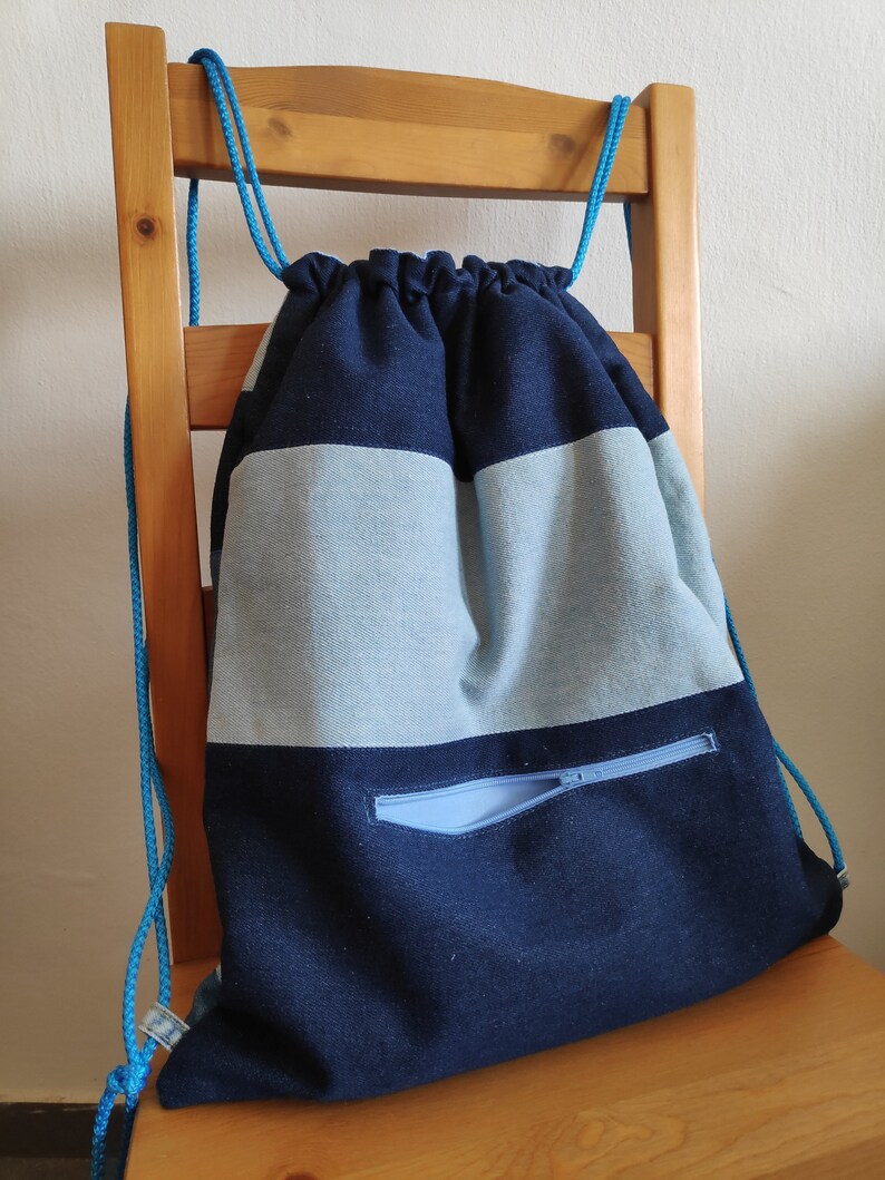 Jeans Quilted Everyday Casual Designed Drawstring Backpack Bag - Etsy