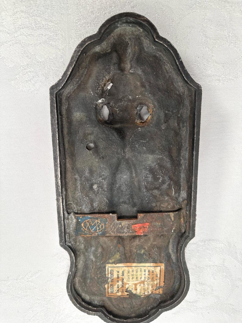 Vintage WW1 Edwardian Salvage Cast Iron Wall Plaque Towel Ring Holder ...