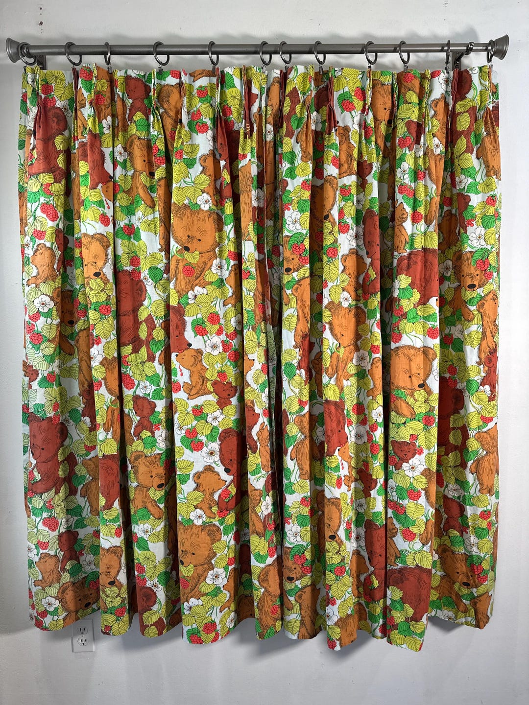 Vintage Sears Perma Prest Pinch Pleat Bears Curtains Drapes Panels Pair ...