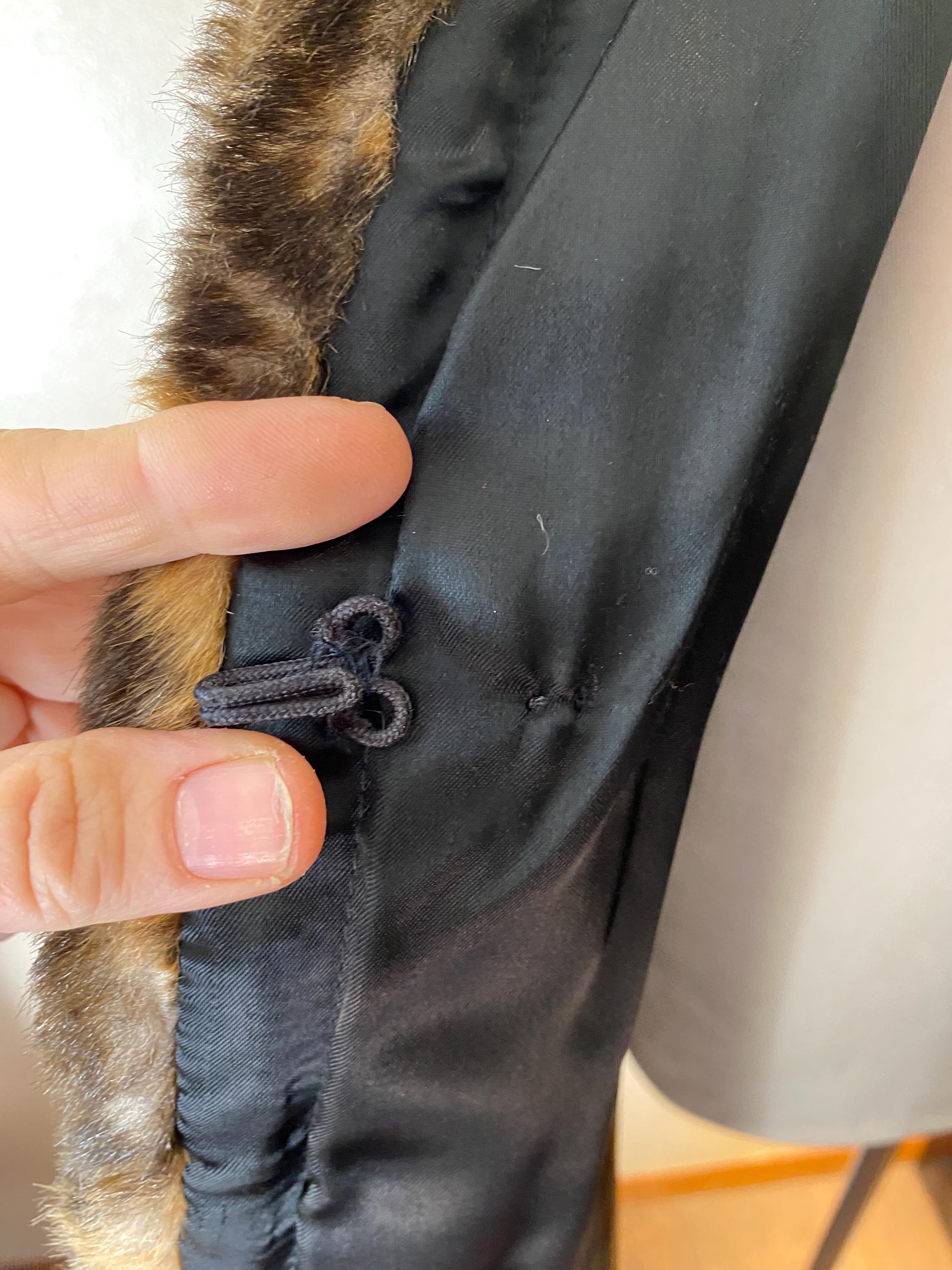 Vintage Mondi Escada Wool Coat Leopard Faux Fur Trim Black Swing Retro ...