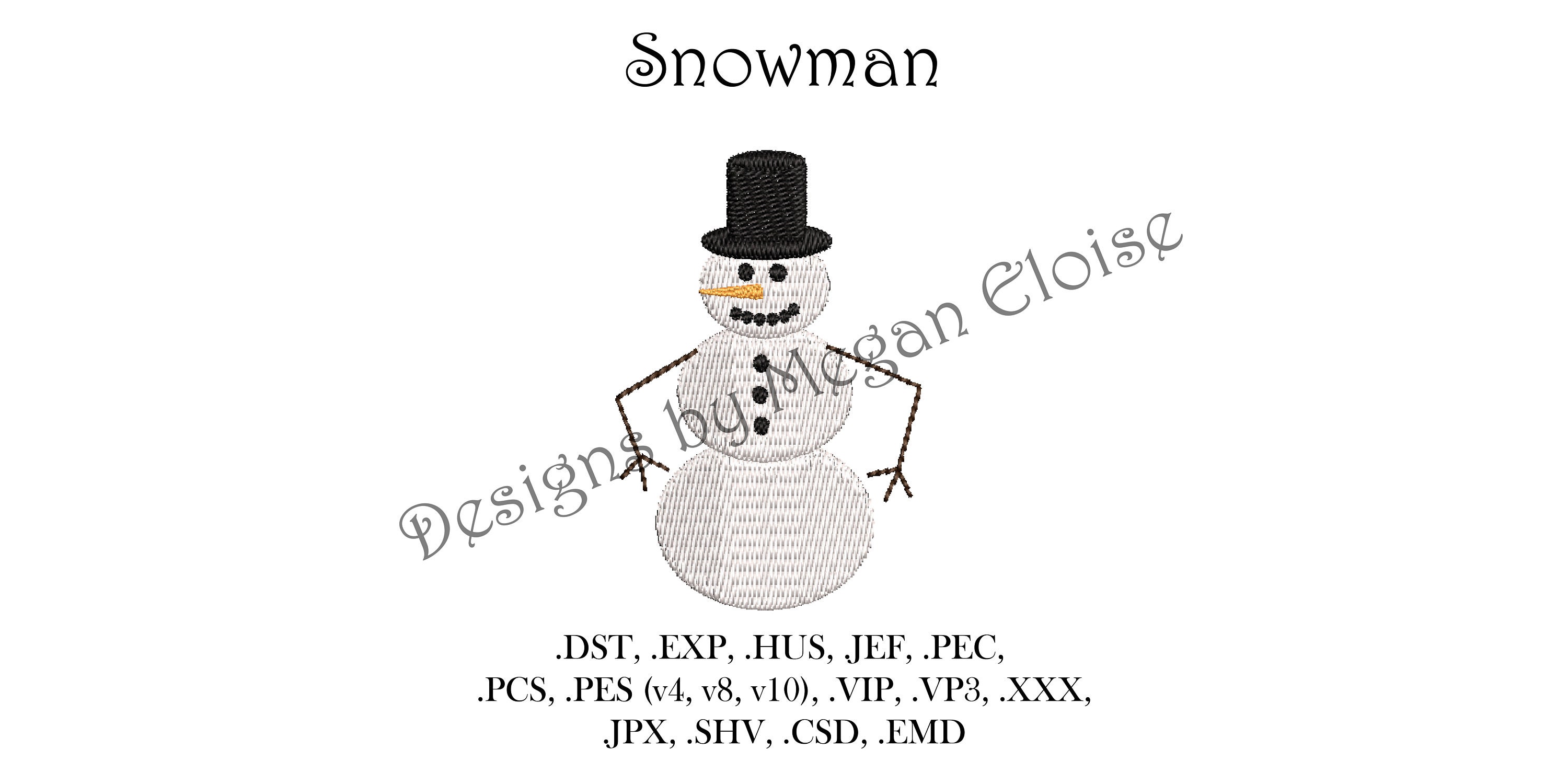 Embroidery Machine File - Snowman - Etsy