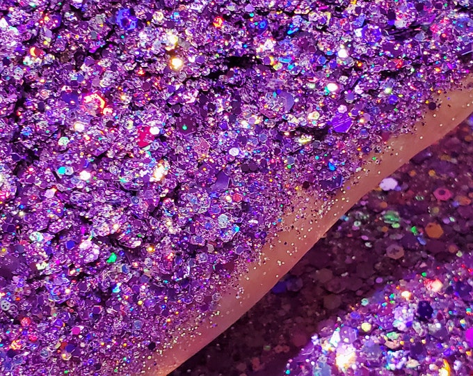 Timeless Treasure Purple Holo Custom Mix Chunky Hex Poly - Etsy