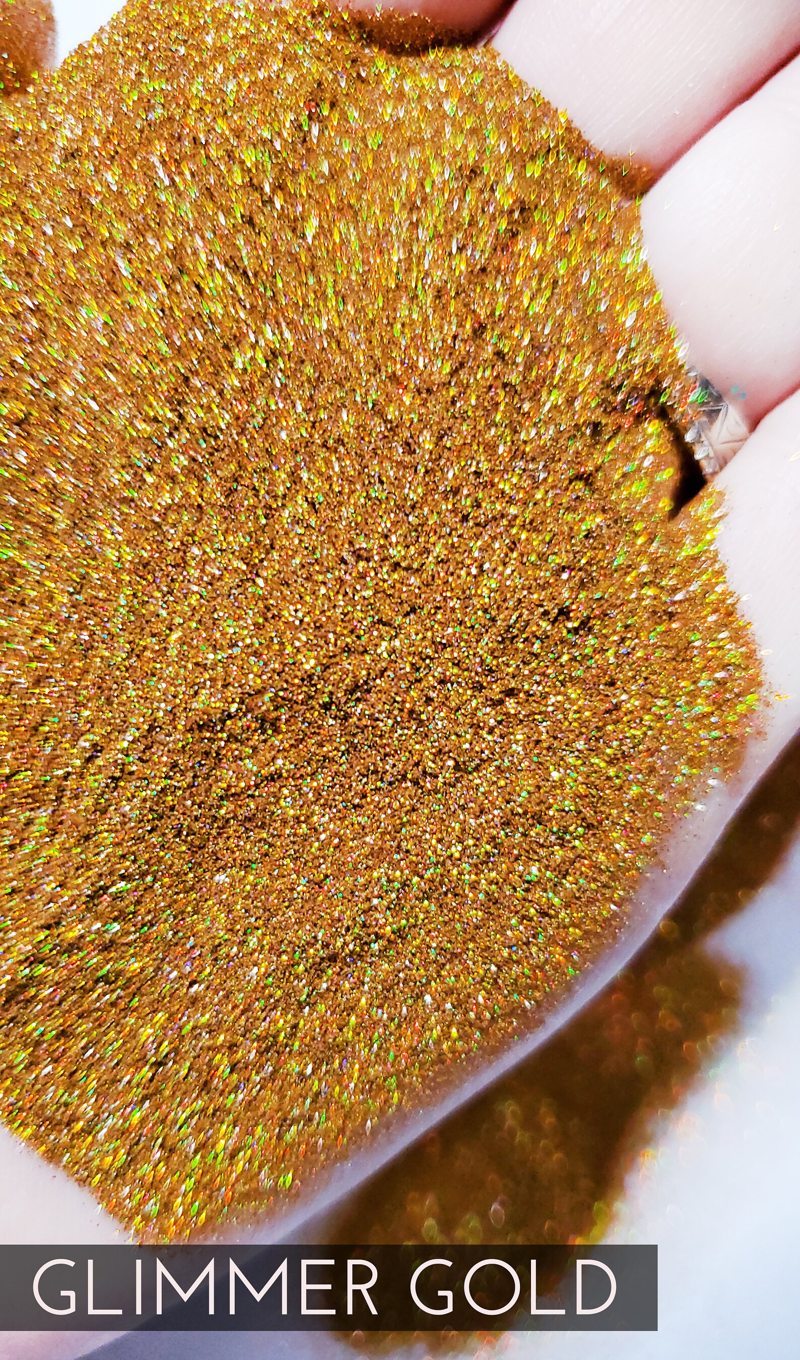 Glimmer Gold Holographic super fine glitter hex poly powder | Etsy