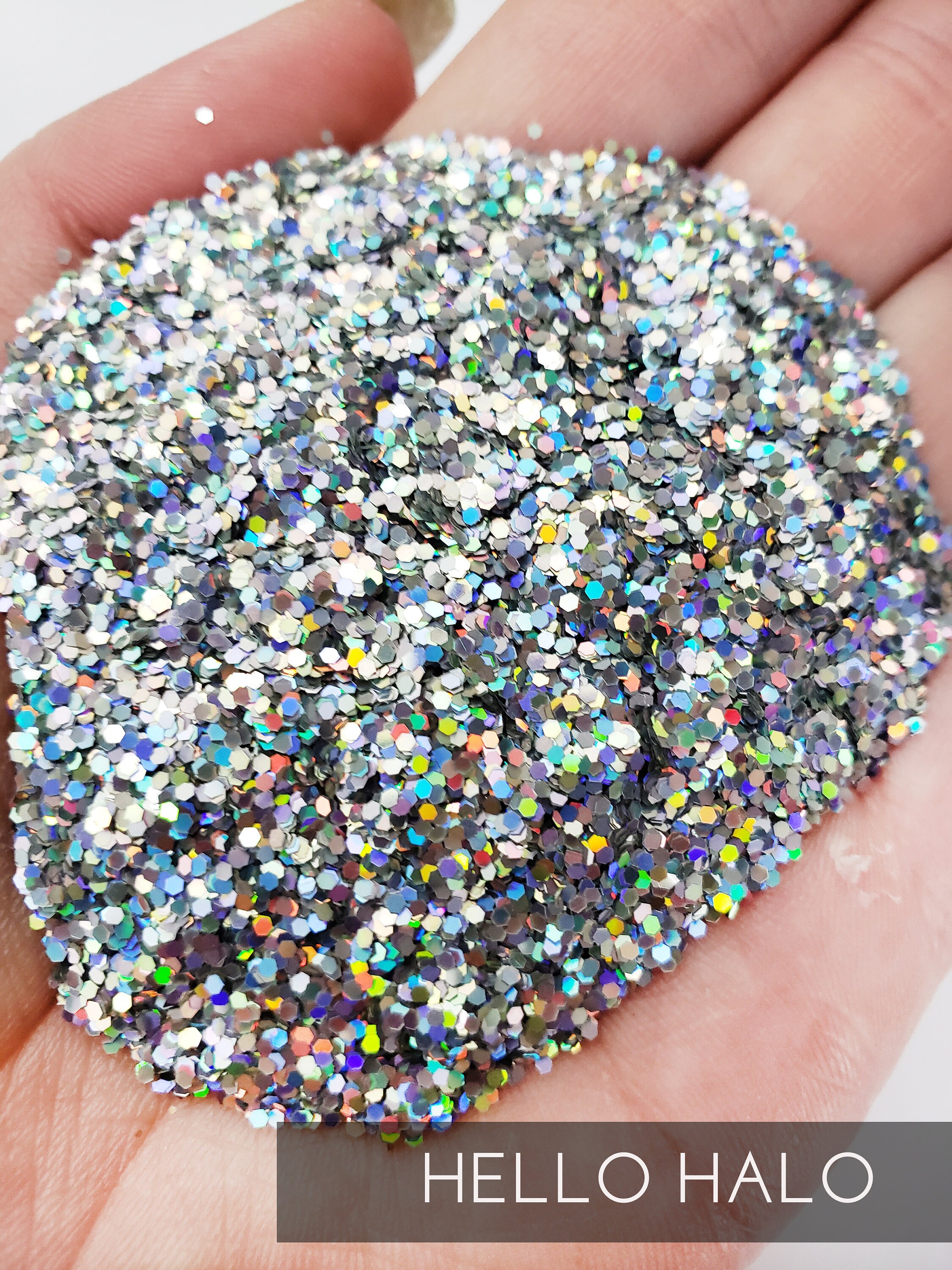 Hola Halo Holographic glitter .040 hex poly glitter para | Etsy