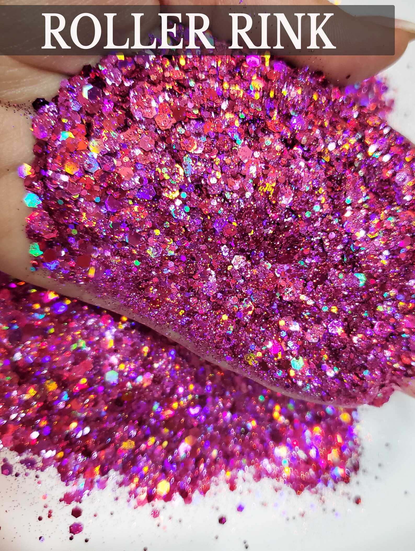 Roller Rink Pink Glitter Pink Holo Glitter Custom Mix Holo | Etsy