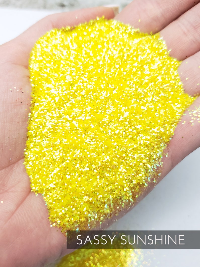 Sassy Sunshine Yellow polyester glitter .015 hex glitter | Etsy