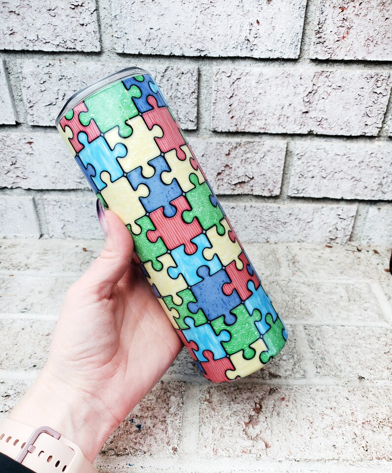 Autism Cup Rainbow Puzzle Piece Tumbler Autism Awareness 20 - Etsy