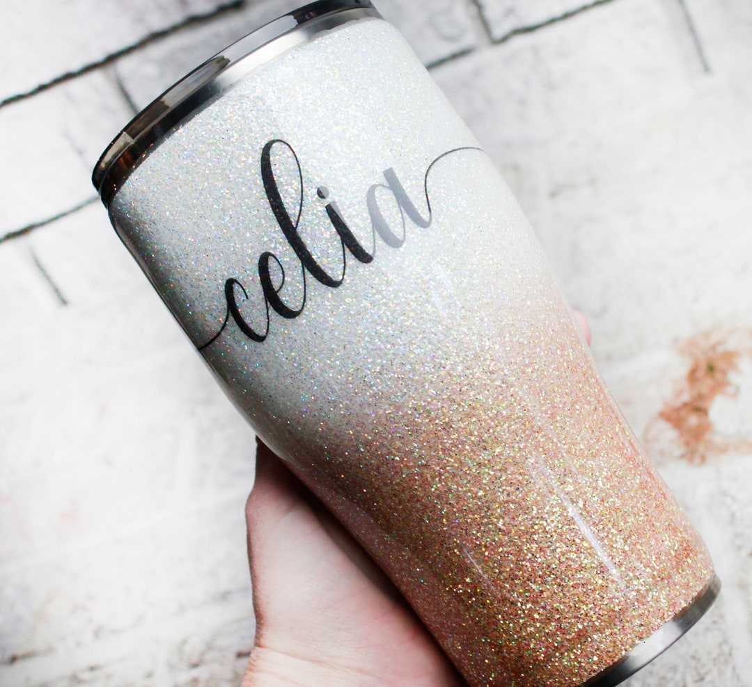 Custom Name Glitter Tumbler, Custom Glitter Cups, Personalized Glitter ...