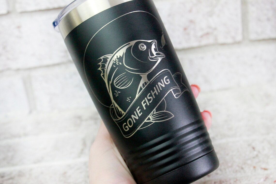 Fishing Cup 20 Ounce Laser Engraved travel cup insulated | Etsy
