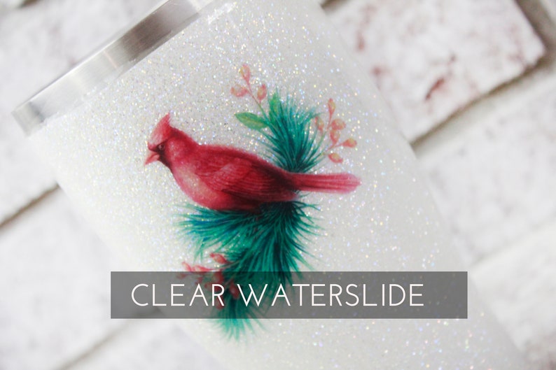 Red Cardinal Waterslide Decals Glitter Tumbler Decals Ready - Etsy