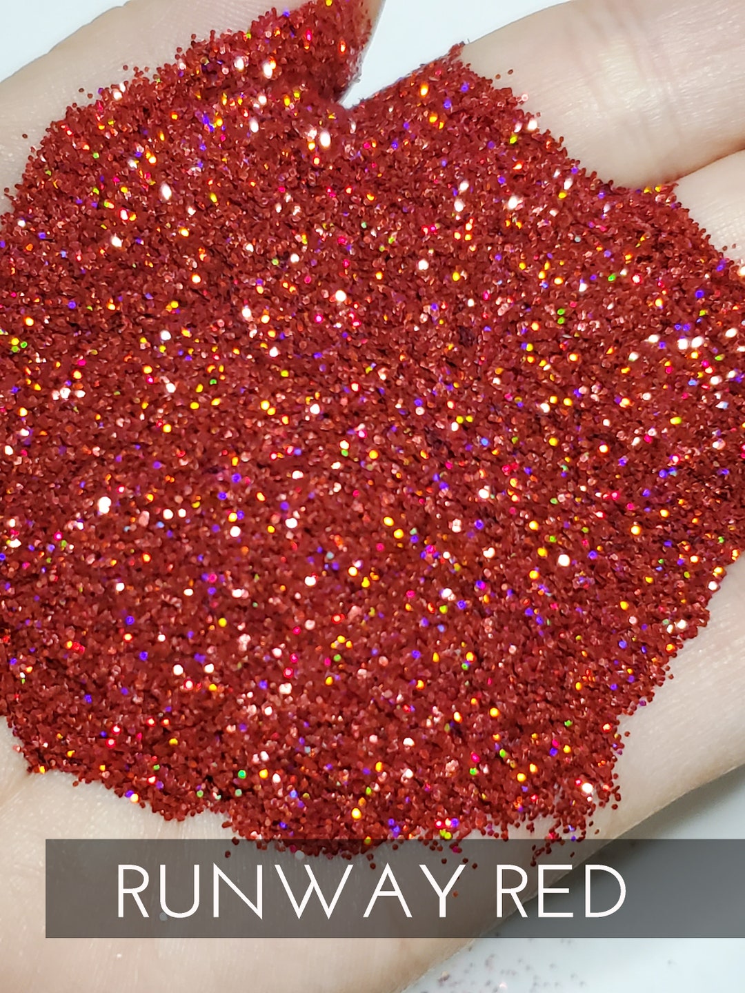 Runway Red .015 Hex Poly Red Holo Glitter, Tumbler Making Glitter, Fine ...