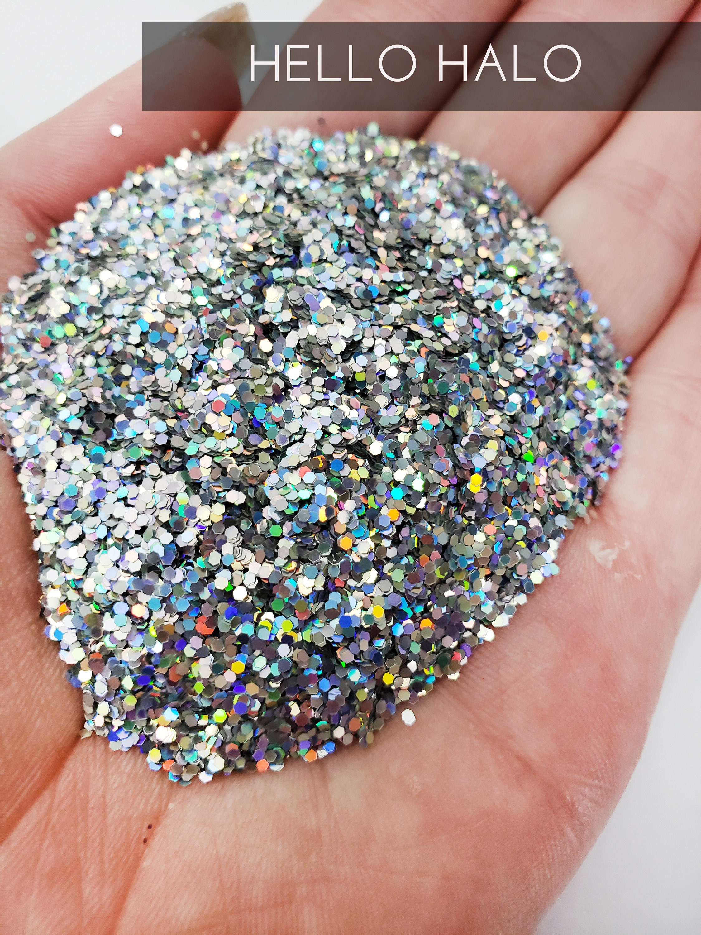 Hola Halo Holographic glitter .040 hex poly glitter para | Etsy